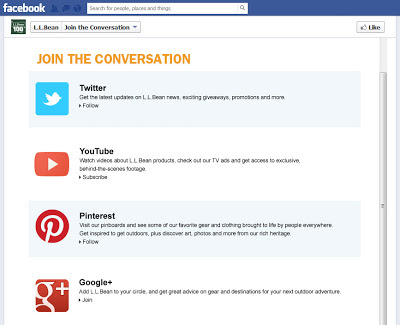 Facebook Tabs Example 8: Social Media Feeds
