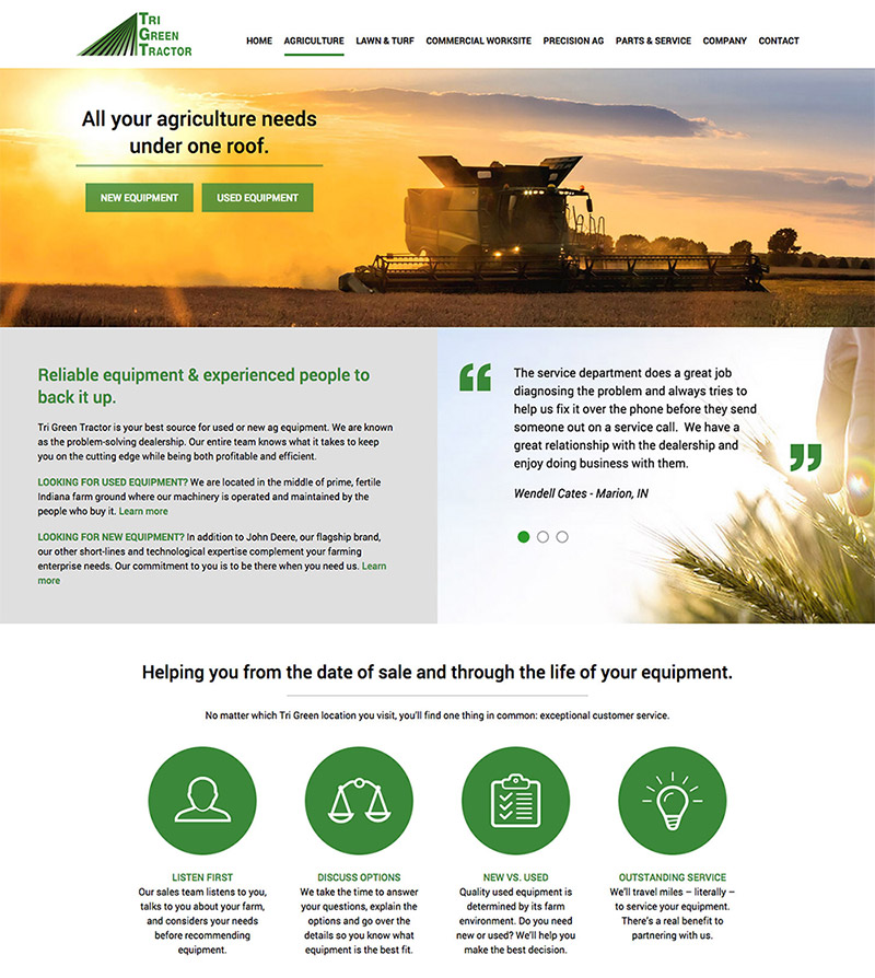 Web Site Redesign Case Study: Tri Green Tractor